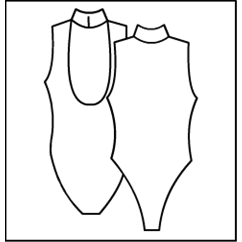 Sleeveless Mock Neck Leotard w/ Open Back Bra Line by Made to Order ...