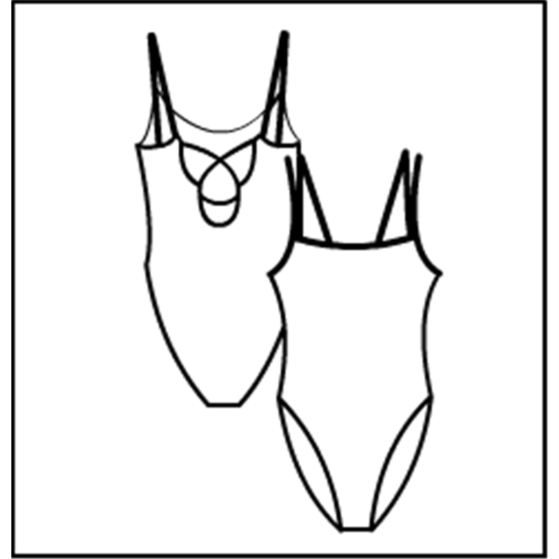 Double Loop Back Cami Leotard Bra Lined w contrast by Bal Togs ...